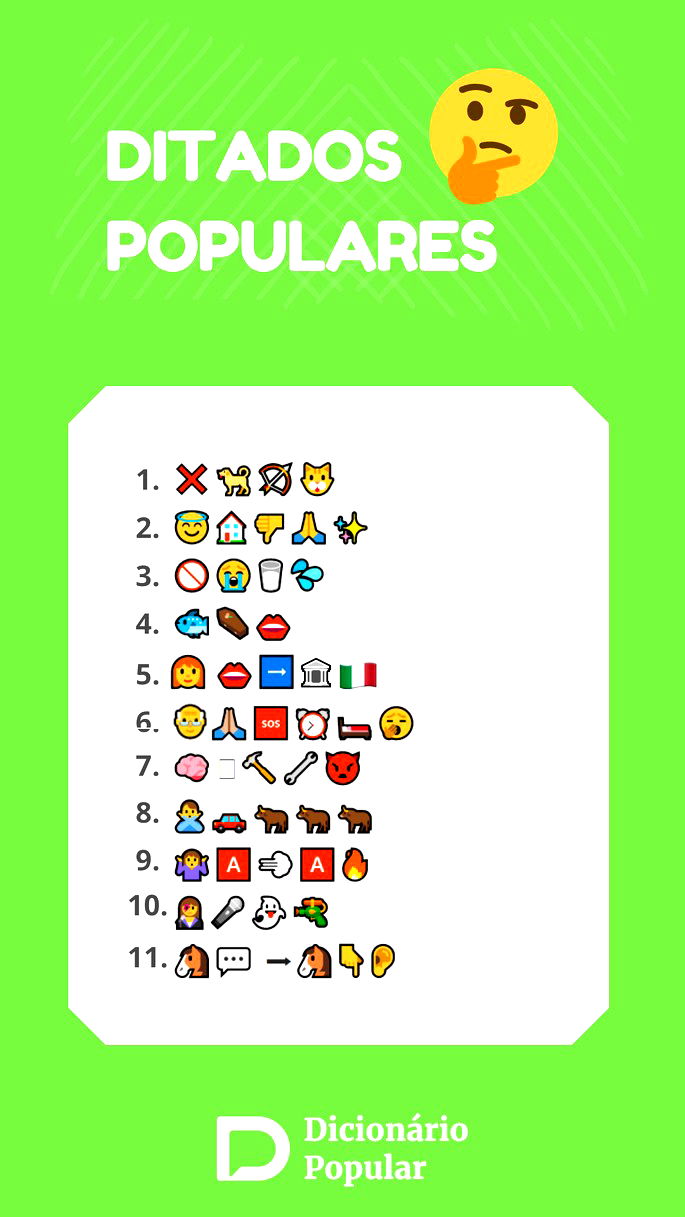 34 Ditados Populares feitos com emojis e seus significados ...